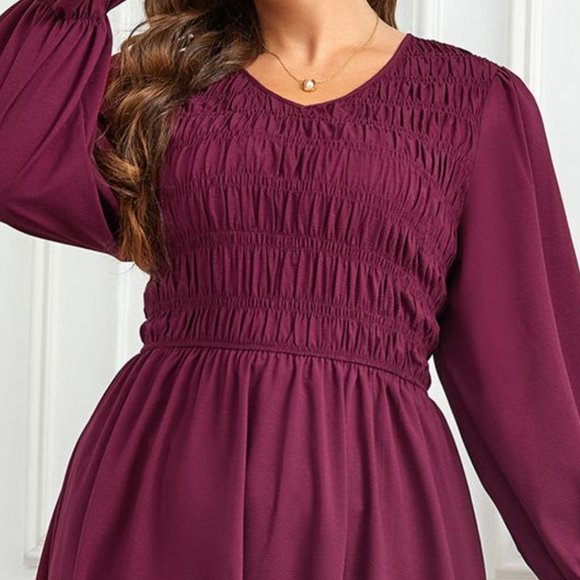 Hanny | Dresses | Plus Size Flounce Sleeve Smocked Maxi Dress | Poshmark